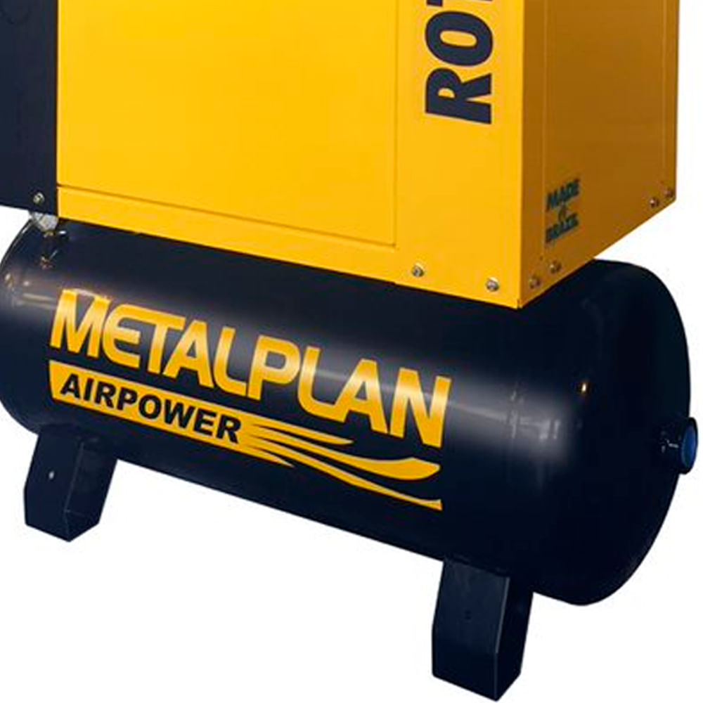 Compressor de Parafuso Metalplan 10 hp 36,5pcm Rotor Plus R10 Trifásico ...