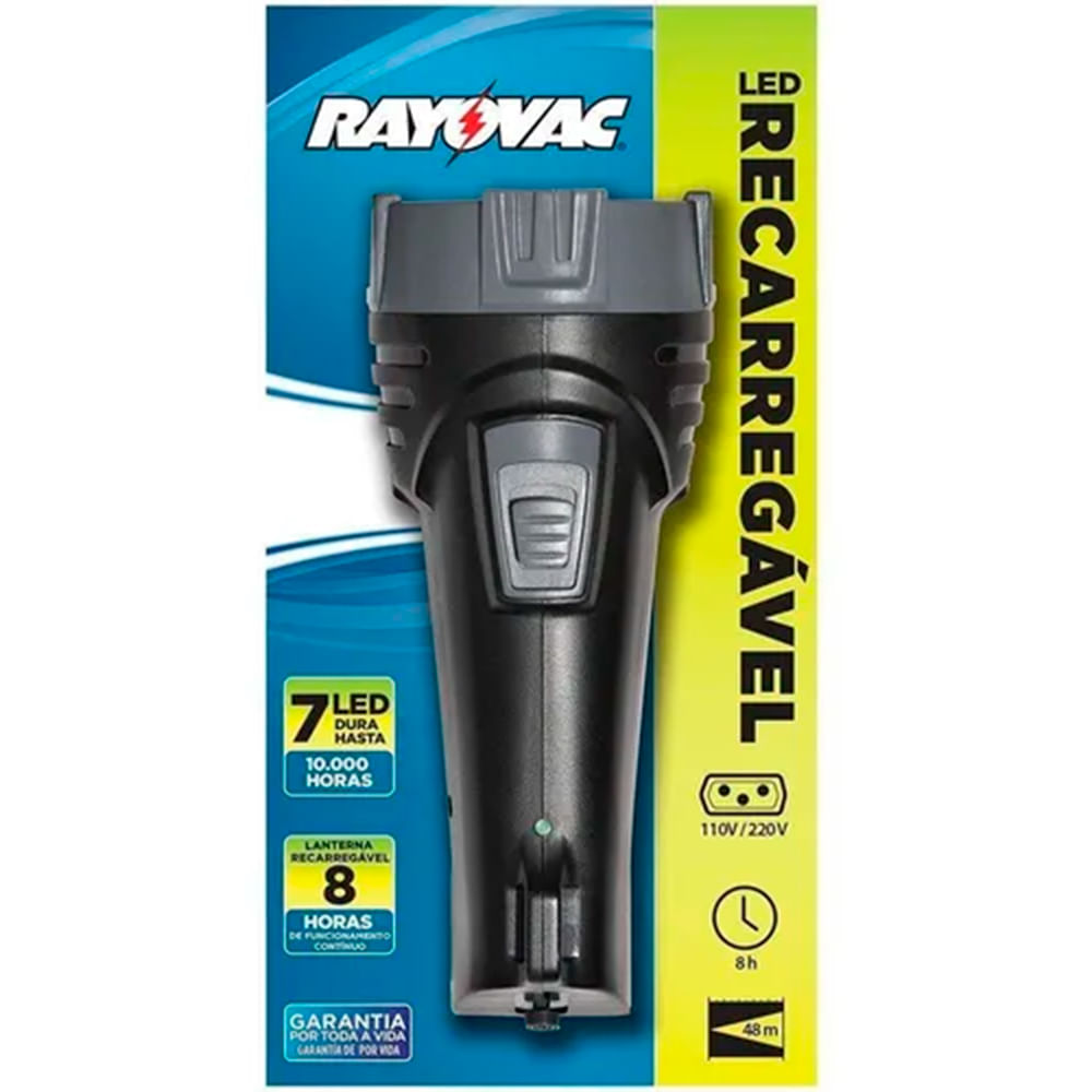 Lanterna Recarregável Rayovac 7 Leds - lfmaquinaseferramentas