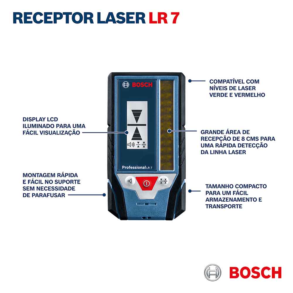 Receptor Nível Laser LR7 Bosch Profissional - lfmaquinaseferramentas