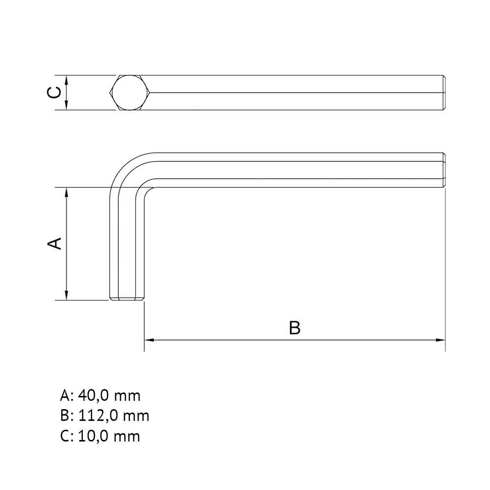 Chave Allen 10mm Tramontina PRO 44400010 Tipo L - lfmaquinaseferramentas