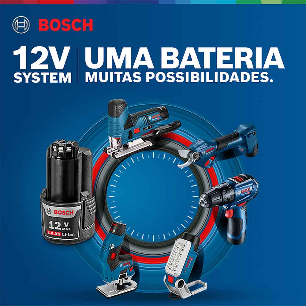 Kit Esmerilhadeira Angular 3” Bosch GWS 12V-76 com 2 Baterias 12V e Carregador ...