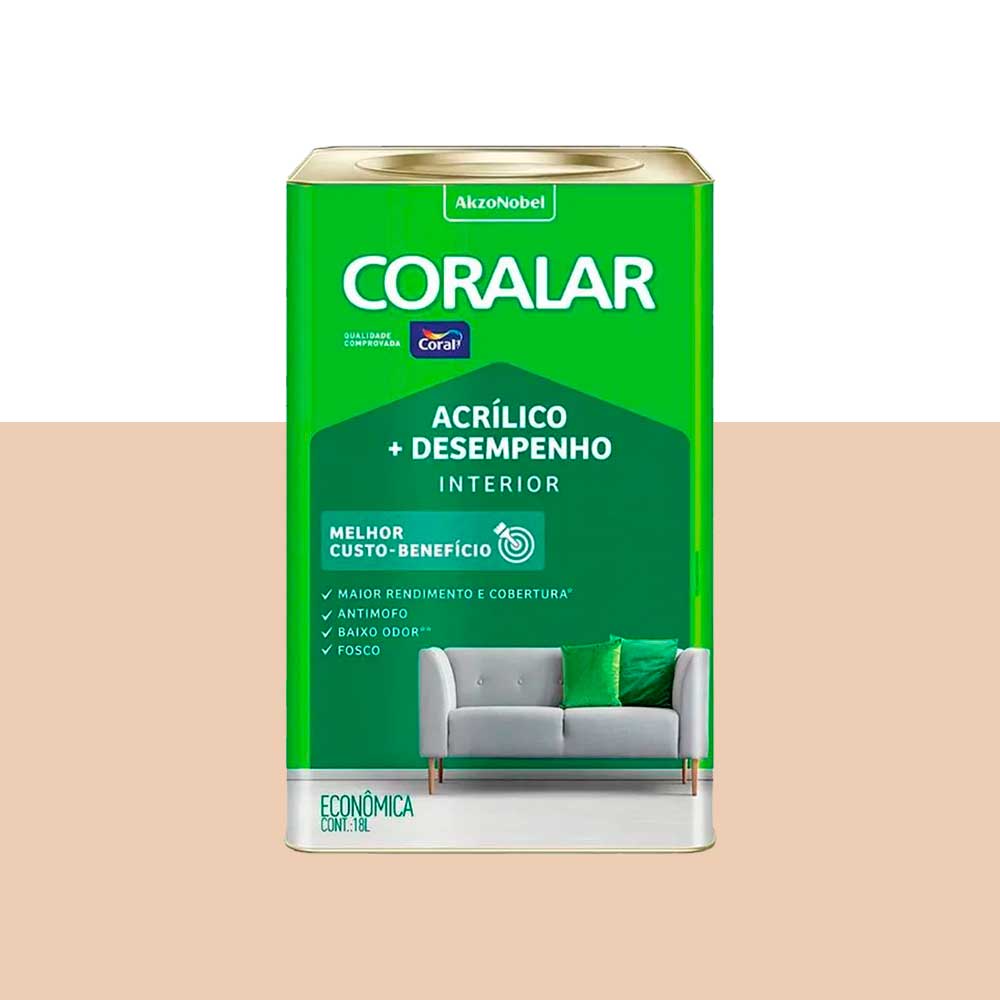 Tinta Acrílica Fosca Coralar Mais Desempenho Coral Areia | G-Haus ...