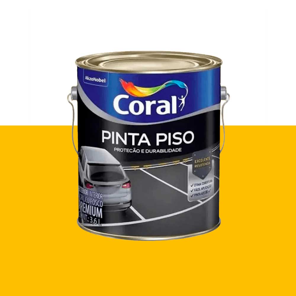 Tinta Acrílica Pinta Piso Coral Amarelo Demarcação - lfmaquinaseferramentas