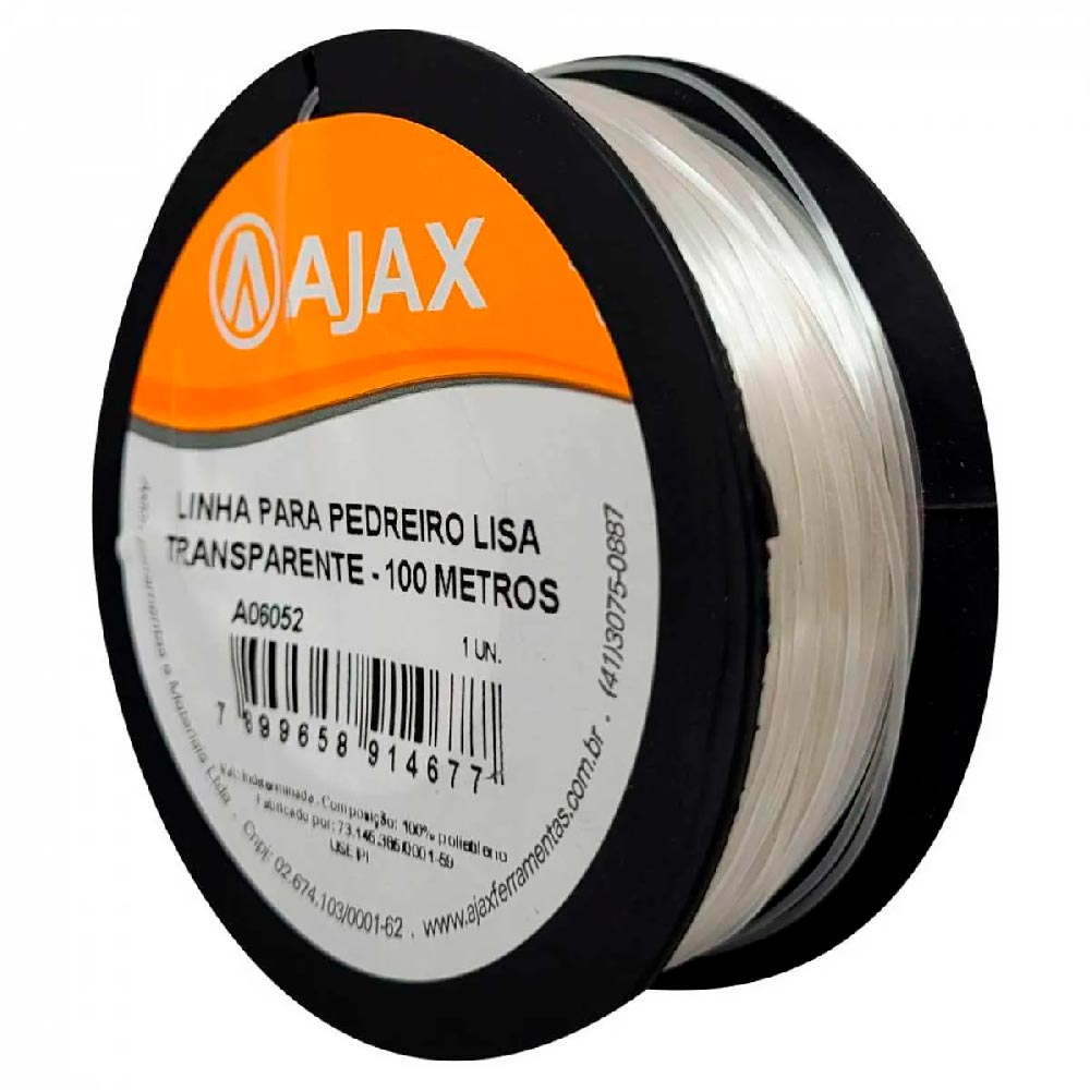 Linha para Pedreiro Lisa Ajax com 100m Transparente | LF Máquinas e Ferramentas ...