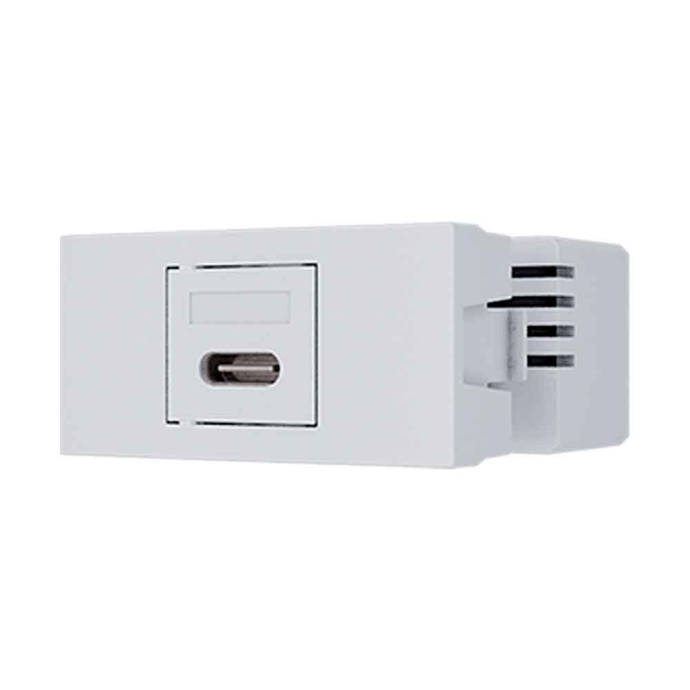 Modulo Tomada Usb-C Bivolt Revita Soprano Branco | LF Máquinas e ...