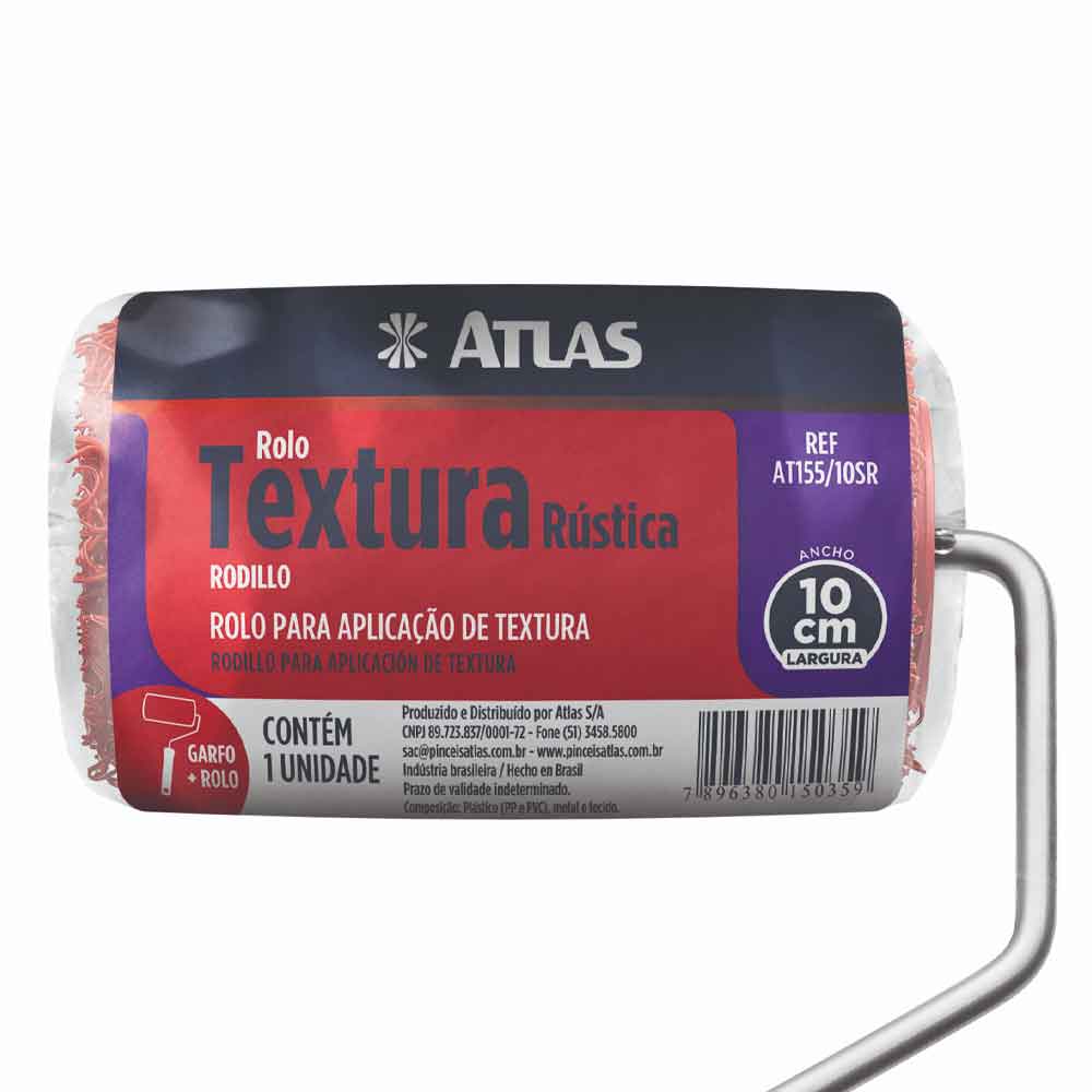 Rolo Textura Rústica 10cm com Garfo Atlas AT155/10SR | LF Máquinas e ...