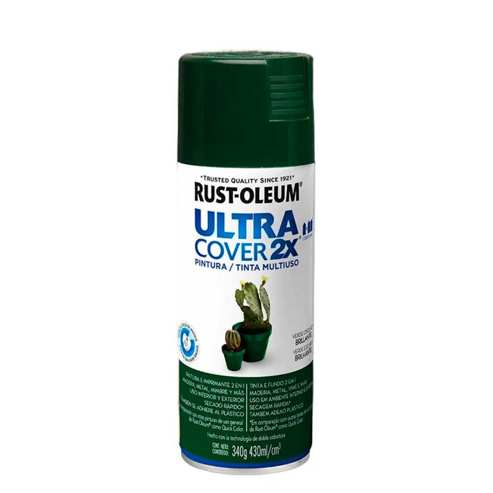 Tinta Spray Multiúso Brilhante Ultra Cover Rust-Oleum Verde Escuro 340g | LF Máquinas e ...