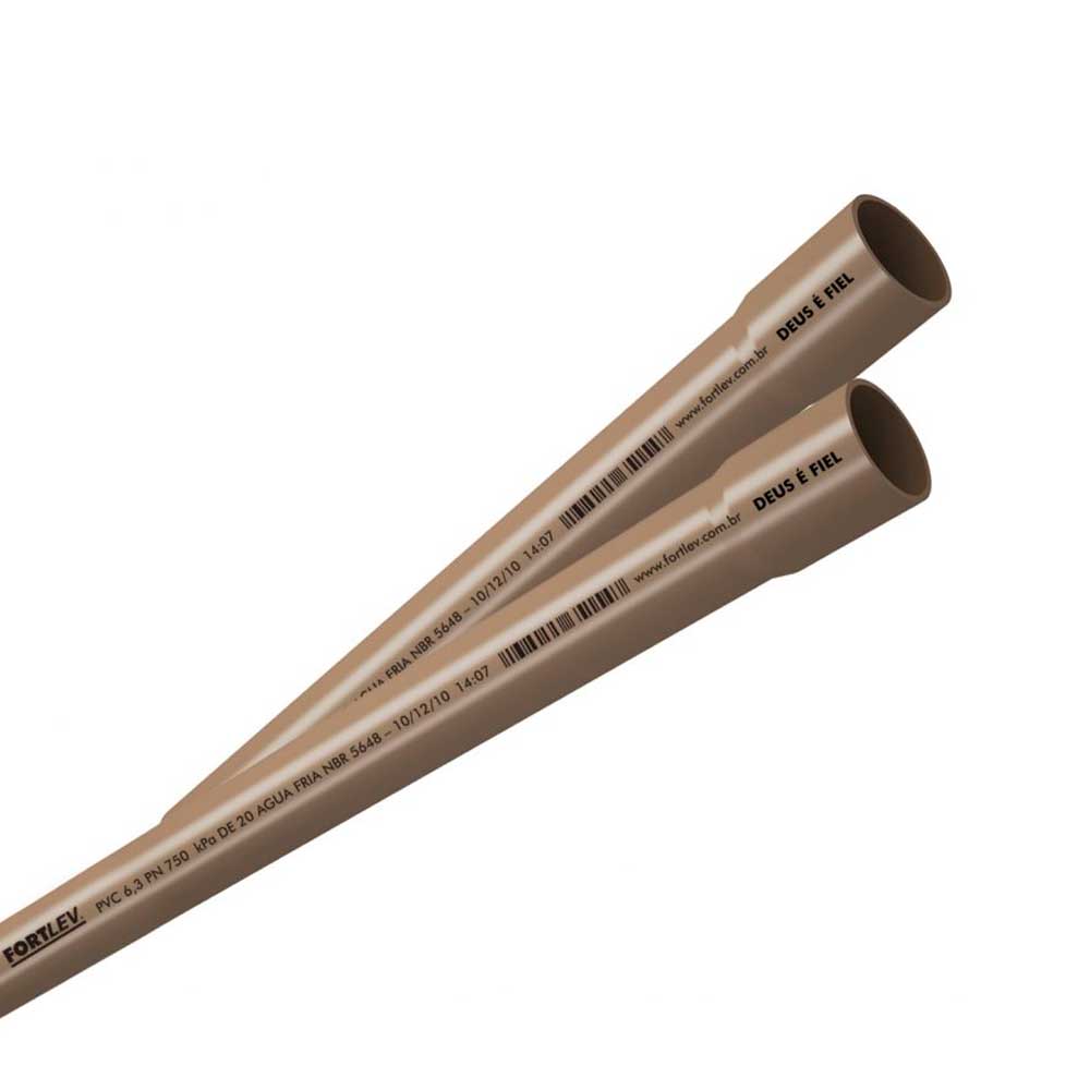 Tubo Soldável Água Fria PVC 6m Fortlev NBR5648 Marrom | LF Máquinas e ...